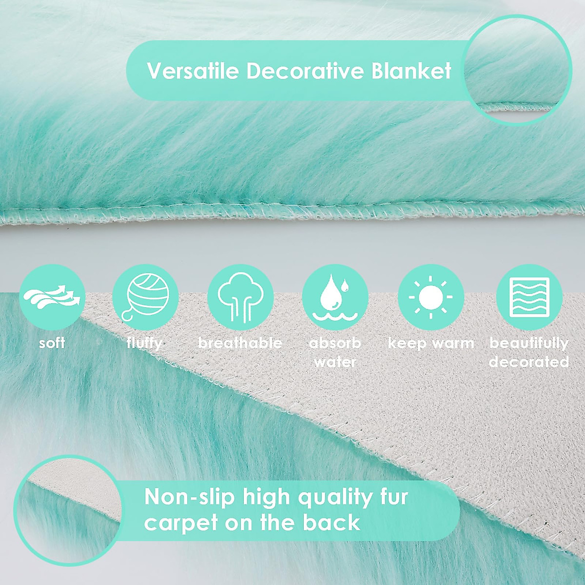 WLLHYF 10 Inches Mini Square Faux Fur Rug， Small Fluffy Area Rug Cushion for Living Room Sofa Bedroom Floor Soft Square Chair Cover Seat Pad Nail Mat for Photographing Background of Jewelry