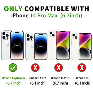 FYY iPhone 14 Pro Max 6.7" Case, MagSafe Compatible 2-in-1 Detachable Wallet with Card Holder, Black