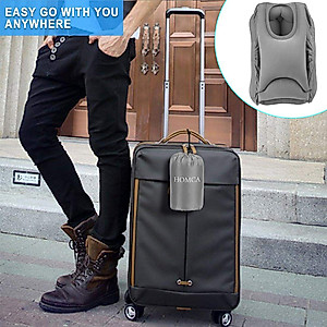 HOMCA Travel Pillow, Portable Head Neck Rest Inflatable Pillow from, Design for Airplanes, Cars, Buses, Trains, Office Napping, Camping - Includes Free Eye mask