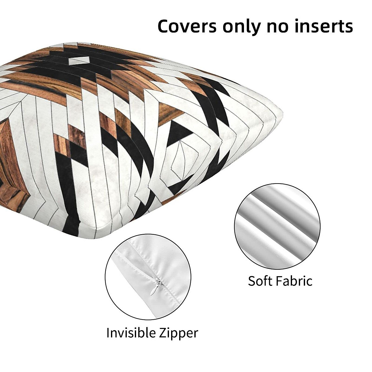 Tribal Aztec Western Wooden Native American Indian Farmhouse Throw Pillow Covers 18x18 in Pillow Case Soft Cushion Pillow Covers Set of 2 for Sofa Bed Bedroom Living Room Home Decor