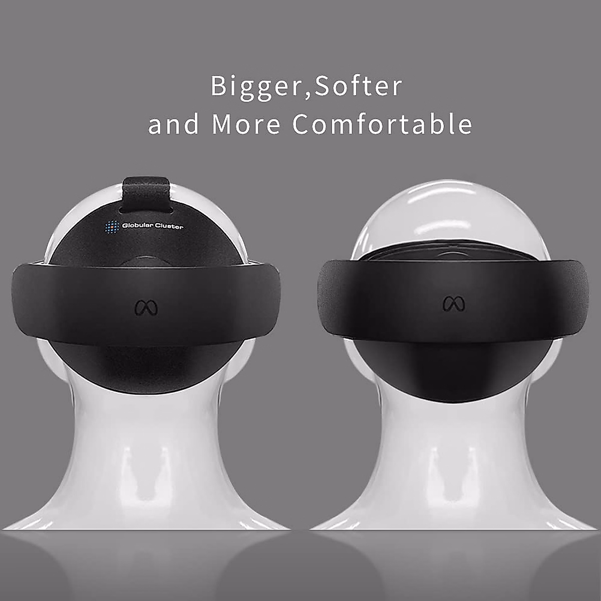 Globular Cluster Comfortable Kit Compatible with Meta Quest Pro-Soft and Bigger Forehead Pads and Rear Pads with Top Strap Added