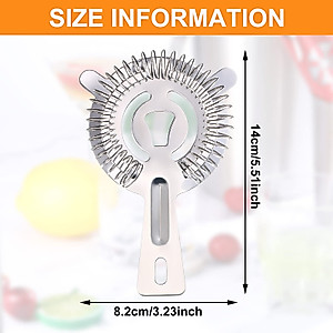 16 Pieces Bar Strainers Bartender Strainer Cocktail Strainers Stainless Steel Drink Strainer silver Shaker Strainer Ice Bar Shelf Strainer for Bartenders Drinking Water Filtering