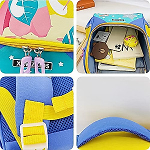 Qckarobe Toddler Backpack for Boys, Small Backpack for Little Kids, Kindergarten Backpack Preschool Bookbag for Boy 3-6, Lightweight Cute Crocodile Schoolbag Blue Children Travel Bag 12''