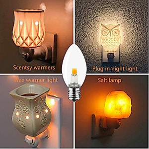 MYEMITTING Night Light Bulb – C7 E12 LED Bulbs – Candelabra, 0.6 Watt Equivalent 7W Incandescent Bulb, Warm White 2700K, Window Candles & Chandeliers Replacement Bulb, 6 Pack