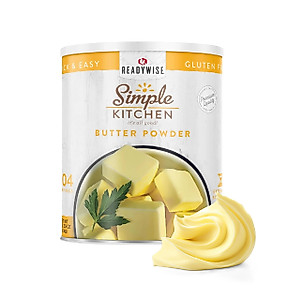 READYWISE - Simple Kitchen, Butter Powder, 204 Servings, Long Term Food Supply, Canned Butter, Baking Supplies, Survival Food, Camping Meals, 10 Can Powdered Butter, Dry Butter for Pantry