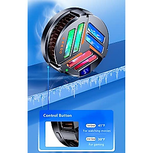 Mobile Phone Radiator Cooler for iPad Tablet Computer Magnetic Heat Dissipation Type-C Heat Sink Atmosphere Lights (Round)