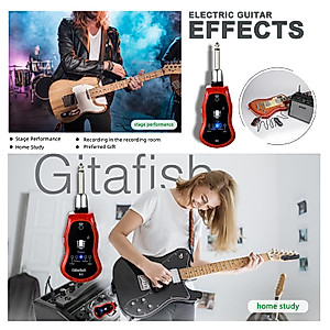 Gitafish Bass Guitar Headphone Mini Amp Bluetooth Electric Bass Micro Amps for Electric Guitar Bluetooth Practice Headphones Small Amps Guitar Portable Headphones Amplifier Pocket Bass Amp