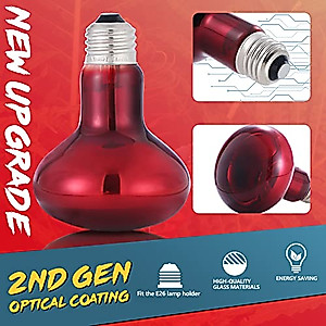 LUCKY HERP 2 Pack 100W Reptile Heat Lamp Bulb, Amphibian Infrared Basking Spot Light Bulb for Turtle, Bearded Dragon, Lizard, etc