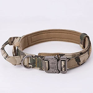 Tactical Dog Military Collar and Leash Set (Medium, Camo Tan)