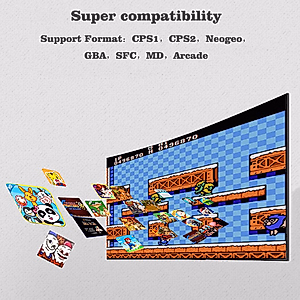 2 Players Retro Classic Game Console HDMI Output Dual Core CPU Plug and Play Video Games for Kids Preinstalled 600 Classic Games Compatible with GBA CP1 CP2 NEOGEO Arcade MD SFC Game Simulator