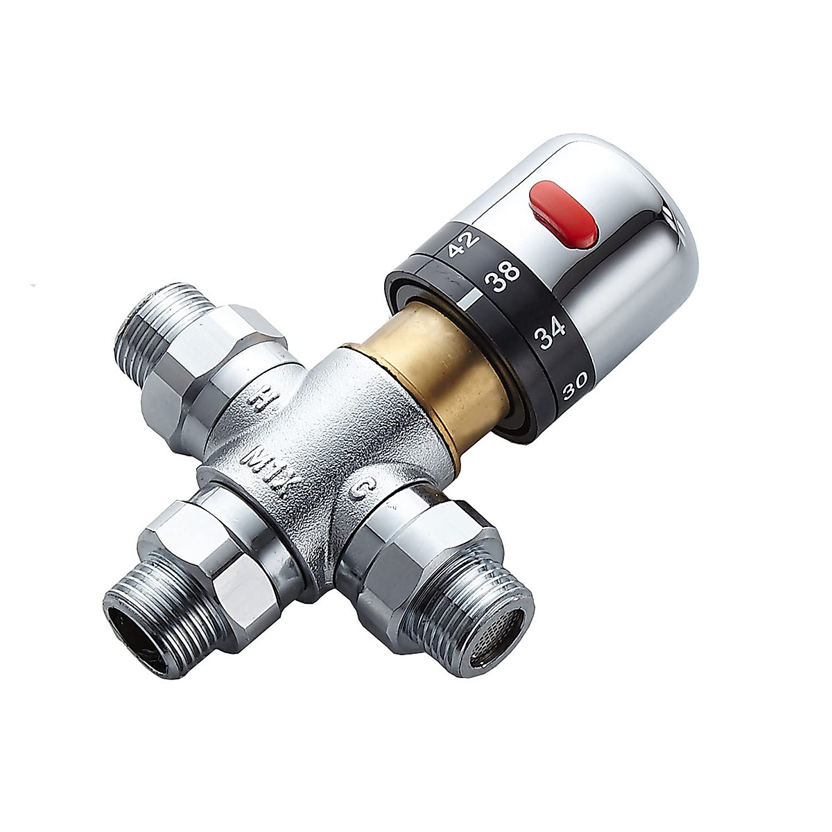 HHOOMMEE DN15 Thermostatic Water Mixing Valve, 3 Way 1/2 Inch Temperature Control Bathroom Faucet Shower Valve…