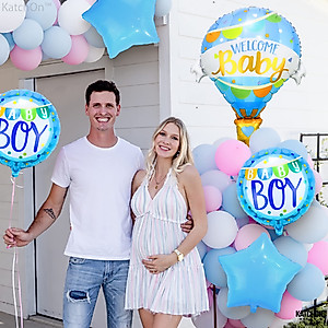 KatchOn, Welcome Baby Boy Balloons - 31 Inch, Pack of 5 Its A Boy Balloon Set | Welcome Baby Balloons for Welcome Home Baby Boy Decorations | Baby Shower Balloons for Boy | Baby Boy Balloon Decoration