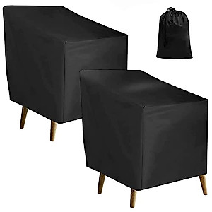 Takytao Patio Chair Covers 27" W x 31" D x 40" H Black for Outdoor Outside Lawn Garden Furniture Waterproof Cloth Covers for Rocking Chair Sofa Couch Deep Seat