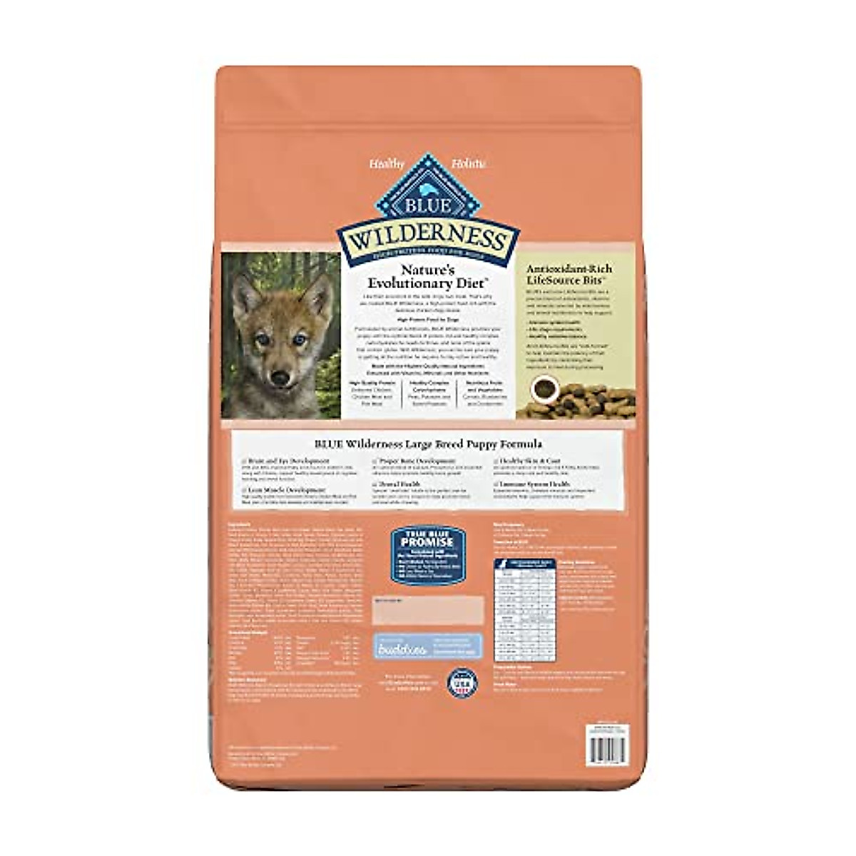 Blue Buffalo Wilderness High Protein, Natural Puppy Large Breed Dry Dog Food, Chicken 24-lb