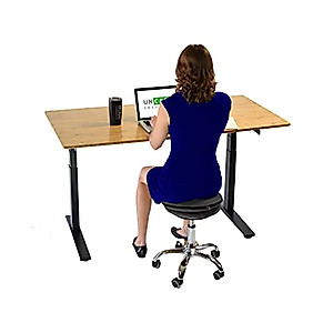 WOBBLE STOOL AIR rolling ergonomic balance ball office chair alternative exercise active stool wheels modern sit stand-up standing desk accessories adjustable height black