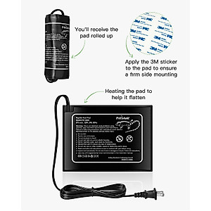 Reptile Heat Pad - Reptile Heating Pad Under Tank Heater for 10-20gal Tank, Terrarium Heat Mat Reptile Tank Accessories for Gecko/Bearded Dragon/Snake/Lizard/Frog/Spider/Plant Box,6 x 8in