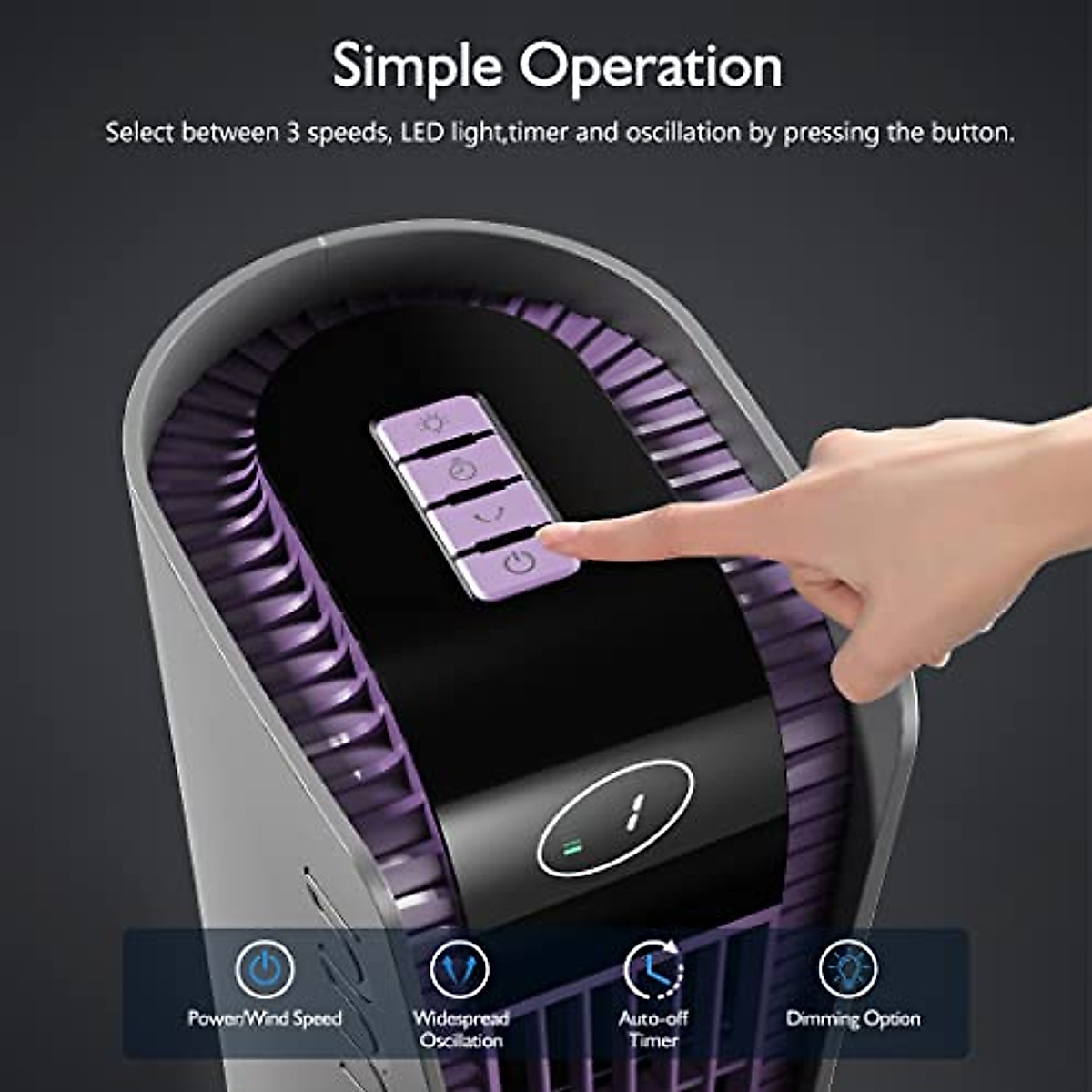 SISMEL Small Bladeless Tower Fan Bladeless Desk Fan, 2pcs