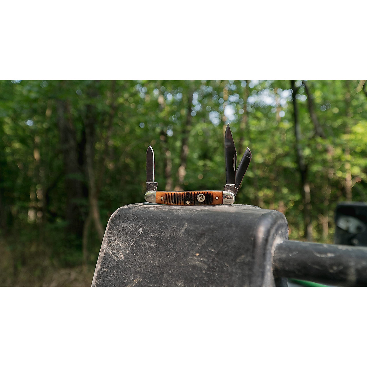 Old Timer Generational USA Series 34OTG Middleman Traditional Folding Pocket Knife with Stainless Steel Clip Point Blade, Sheepsfoot Blade, Pen Blade, Bone Handle, and Made in USA for EDC, and Outdoor