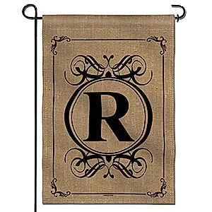 Anley Classic Monogram Letter R Garden Flag, Double Sided Family Last Name Initial Yard Flags - Personalized Welcome Home Decor - Weather Resistant & Double Stitched - 18 x 12.5 Inch