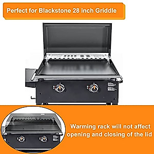 GRISUN Warming Rack for Blackstone 28 inch Griddle, Griddle Warming Rack for Blackstone Griddle 28 inch, Stainless Steel Upper Rack with Foldable Legs, Multi-Functional Slots