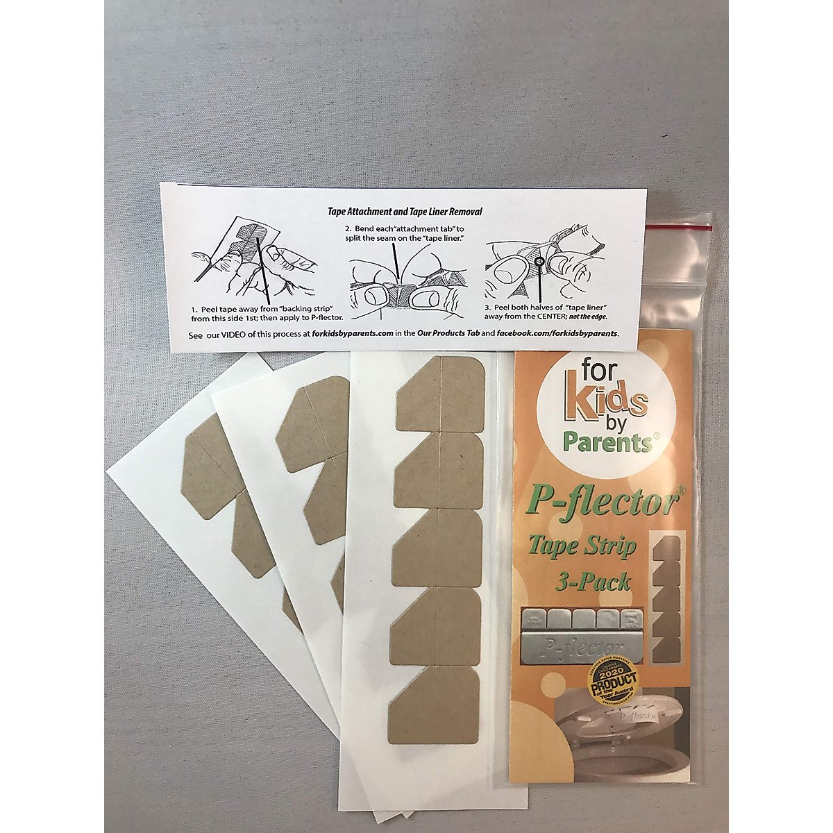 P-FLECTOR® Tape Strip 3-Pack – Replacement Tape Attachment tabs to Extend s Attachment time and usability