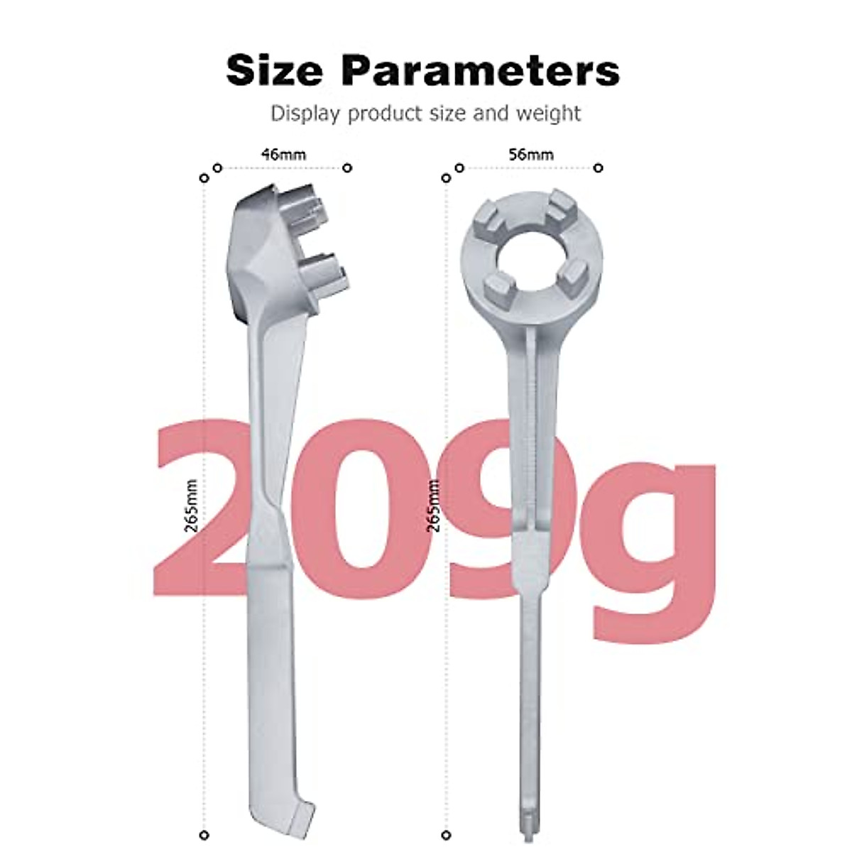 Mellbree Bung Wrench, Aluminum Gallon Drum Wrench Barrel Wrench Drum Opener Tool for Opening 10 15 20 30 50 55 Gallon Drum, Fits 2 inch and 3/4 inch Bung Caps