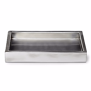 Roselli Trading Company Modern Bath Collection Amenity Tray, Satin Chromium Stainless Steel