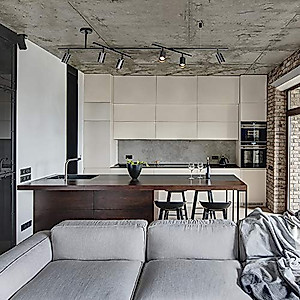 Globe Electric 59829 "West 64"" 6-Light Track Lighting, Matte Black, Center Swivel Bars