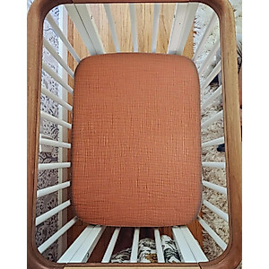 Muslin Pack and Play Sheets for Baby Boys and Girls 39"x27"x3", Neutral Muslin Cotton Pack N Play Mattresses Sheet with Boho Style, Soft and Breathable Comfort (Brick, Pack and Play Sheet)