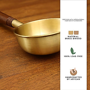The Ultimate Arra Brass Tadka Pan with Wooden Handle