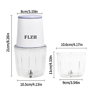 Baby Food Processor,Meat Grinder Electric, Food Processors with Glass Meat Blender Food Chopper for Meat, Vegetables, Fruits and Nuts with 4&6 Sharp Blades,Portable Cordless Electric Mini Food Chopper