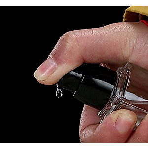 QUUPY 2Pcs 15ml/0.5oz Empty Clear Square Glass Emulsion Essence Bottle With Black Pump Head Cosmetic Foundation Travel Vials Containers Holder For Lotion Cleanser Essential Oils Liquids Body Cream