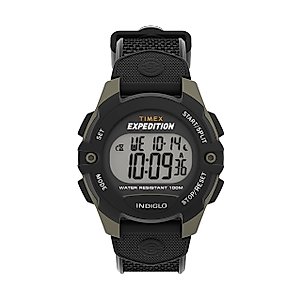 Timex Men's Expedition 41mm Watch - Black Strap Digital Dial Green Case