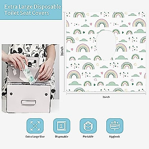 Toilet Seat Covers Disposable, 20 Pcs Extra Large Waterproof Toilet Cover for Toddlers & Adults, Portable Individually Wrapped Travel Essential for Kids Potty Training, Public Restroom, Airplane, Trip