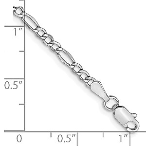 IceCarats 14K White Gold 2.5mm Figaro Link Chain Bracelet 7 inch