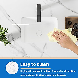 KINGWONG Small Undermount Bathroom Sinks Rectangular 16 Inch Bathroom Vanity Sink White Porcelain Vessel Sink Cabinet 15.75" x 11.82" Ceramic Wash Basin Sink With Overflow Tiny Lavamanos Para Baños