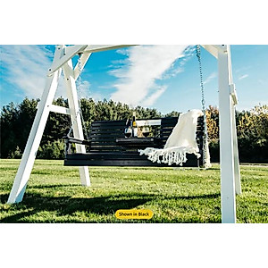 LuxCraft Rollback 5ft Recycled Plastic Plain Porch Swing with Flip Down Center Console