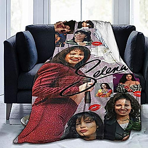 Uilove Selena Quintanilla Fleece Blanket Soft Cozy Throw Blanket Flannel Blankets for Couch Bed Living Room 50X40 Inch