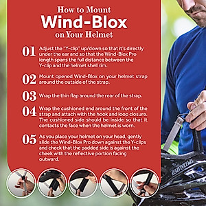 Wind-Blox Pro Noise Block Helmet Attachment Strap, Noise Reduction Bicycle Helmet Accessory, Wind Blocker Biking and Cycling Gear, Helmet Add-On with Adjustable Straps