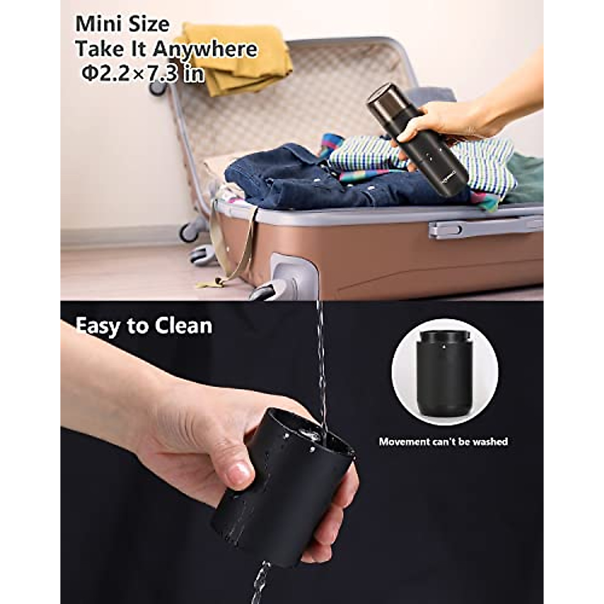 Portable Electric Burr Coffee Grinder: CONQUECO Small Coffee Bean Grinding Machine - Rechargeable Stainless Conical Burr Grinders with Multiple Grind Settings, 20g (with Brush)