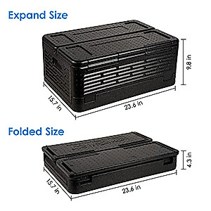 Camping Coolers, Outrora Black 39L 60 Can Large Insulated Cooler Ice Chest, Waterproof Surface Collapsible Keep Cold and Warm Portable Personal Car Cooler for Camping, Hiking, Fishing, Travel, Beach