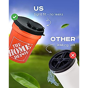 Skywin Storage Lid with Easy Pour Spout for Bucket - Weather-Resistant Rubber Black Lid with Easy Pour Spout - Multi-Purpose Wood Pellet Storage Containers, Bird Seed Container, Lump Charcoal Storage, or Pellet Storage Lid for Bucket (Not-Including Bucket