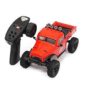 furitek FX118 Fury Wagon 1/18 Rock Crawler w 2S Lipo Battery,2.4GHz 4CH RC Transmitter,Receiver,Brushless Motor&ESC- Remote Control Adult Toy RC Cars,Mini RC Rock Crawler (FUR-2414) (RED)