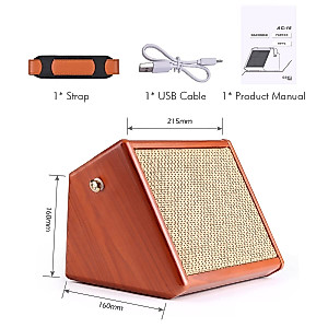 summina 15W Portable Acoustic Guitar Amplifier Amp BT Speaker with Microphone Input Supports Volume Bass Treble Control Reverb Effect Built-in Rechargeable Battery
