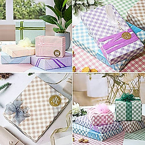 Classic Plaid Wrapping Paper, Popular Light Color in White Kraft Gift Wrapping Paper, 20x28 inches per sheet (10 sheets: 38 sq. ft. ttl.), Folded Paper for Families, Friends, Kids in Birthday, Wedding, Baby Shower, Congrats and Holiday