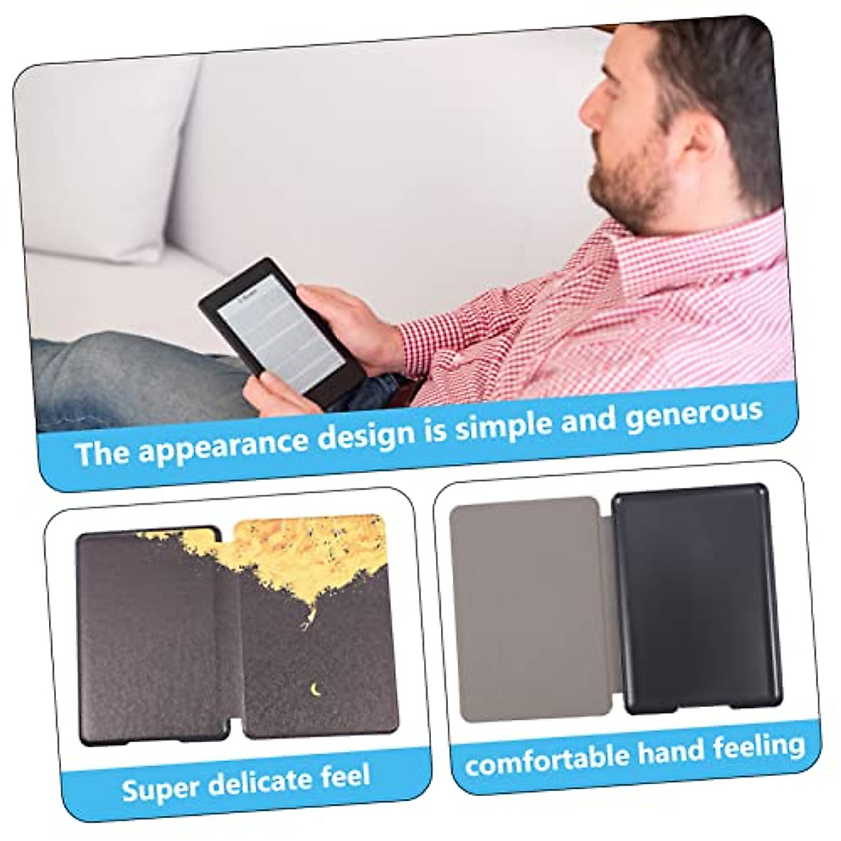 SUPVOX Electrocase Tablet Case Reader Tablet Slab Case 2pcs Auto Wake Case E- Ebook Reader E-Reader E-Reader Case Reader Protection Cap Black Pu Leather Ereader Reader Tablet