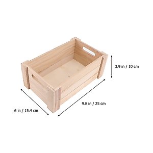 GANAZONO Wood Nesting Storage Crates with Handle Rustic Decorative Wood Crates Farmhouse Basket Distressed Storage Container Bin for Desk Sundries Display Decoration Medium