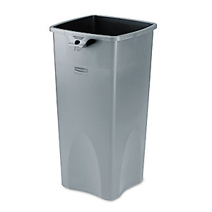 Rubbermaid Commercial Products Untouchable Square Trash Can, Gray, 23 Gallons-RCP356988GY