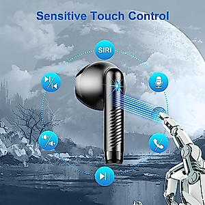 Wireless Earbud Bluetooth 5.3 Headphones 40H Playtime Earphones with HD Dou-Mic, Sports Bluetooth Headphones with Digital LCD Display, IP7 Waterproof Headphones Noise Cancelling Earbud Touch Control