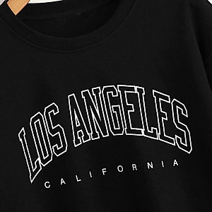 Cute Hoodies for Girls 10-12 Years Old Ladies Sweatshirt ClubBasic Tops Shirt (Black, XL)